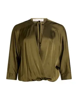 MANILA GRACE Satin Top With Tie Fastening