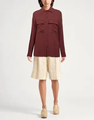 MANILA GRACE Long Sleeve Shirt With Crewneck And Pockets