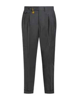 MANUEL RITZ Virgin Wool Elastane Tailored Pants - Grey