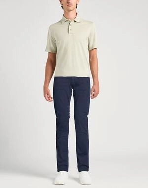 MANUEL RITZ Cotton Elastane Stretch Twill Pants - Blue