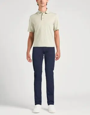 MANUEL RITZ Cotton Elastane Stretch Twill Pants - Blue