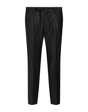 PAOLONI Virgin Wool Blend Houndstooth Tailored Trousers - Dark Green