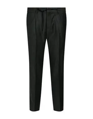 PAOLONI Virgin Wool Blend Houndstooth Tailored Trousers