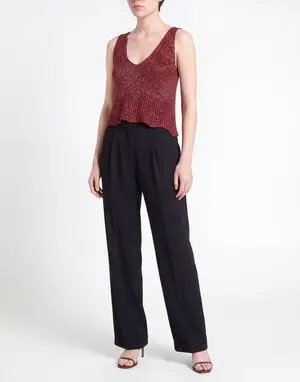 COMPAGNIA ITALIANA Copper Viscose & Polyester Metallic Knit Cropped Top
