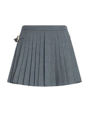 Sandro Pleated Flannel Skirt With Strap Detailing