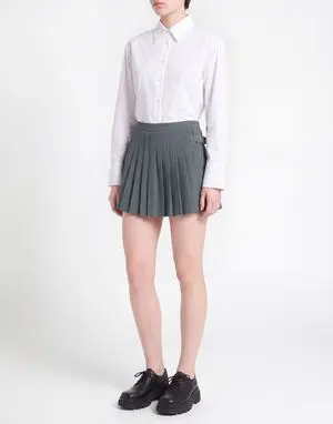 Sandro Pleated Flannel Skirt With Strap Detailing