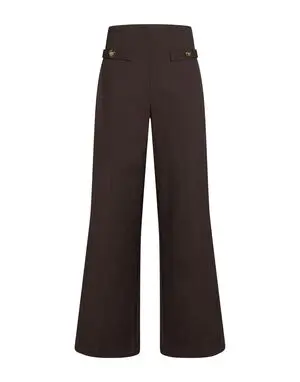Sandro Pants Chocolate Size Polyester, Virgin Wool, Elastane