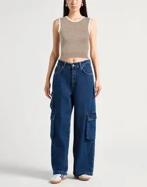 Sandro Taupe Wool, Polyamide, Cashmere, And Elastane Knit Tank Top