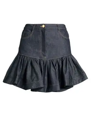 Sandro Flared Tiered Denim Skirt