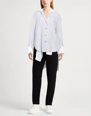Sandro Cotton Poplin Striped Oversized Shirt