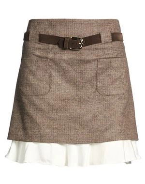 Sandro Mini Skirt Size Virgin Wool, Polyester, Elastane - Brown