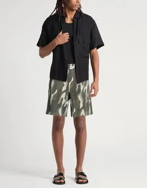 Armani Exchange Camouflage Print French Terry High Waisted Shorts
