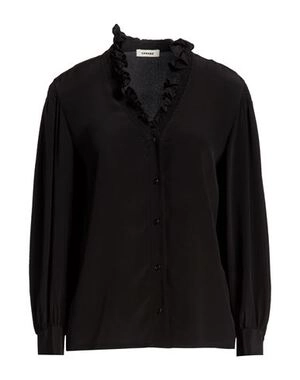 Sandro Ruched Silk Shirt - Black