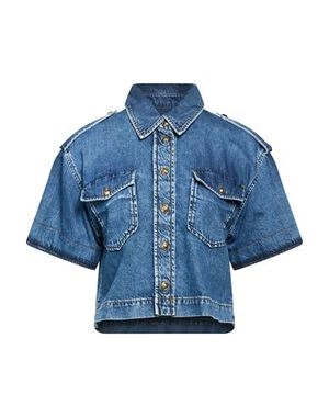 Sandro Denim Shirt With Appliqués
