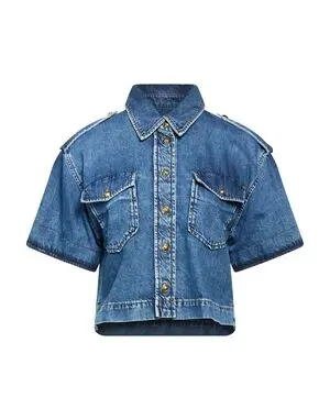Sandro Denim Shirt With Appliqués