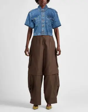 Sandro Denim Shirt With Appliqués