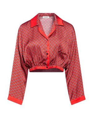 Sandro Viscose Printed Cropped Shirt