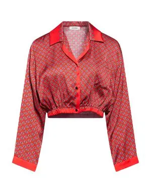 Sandro Viscose Printed Cropped Shirt