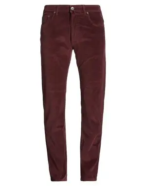 MOORER Pants Burgundy Size Cotton, Elastane
