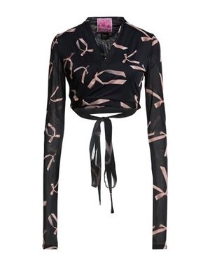 Pinko Wrap Top With Long Sleeves And Deep Neckline