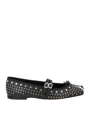 BALDININI Ballet Flats Ivory Size Leather - Black