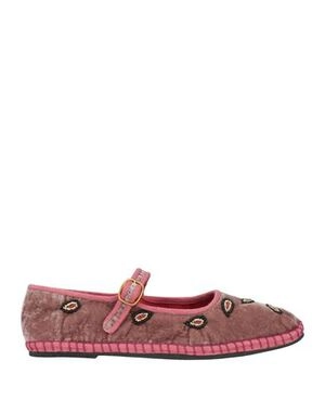 Malìparmi Velvet Mary Jane Ballet Flats - Beige