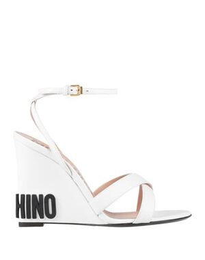 Moschino Calfskin Wedge Sandals - White