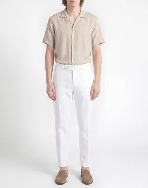 BOSS Pants Sand Size Cotton, Linen, Elastane - White