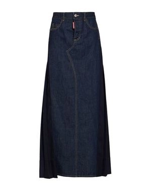 Dsquared2 Maxi Skirt Size Virgin Wool, Cotton - Blue