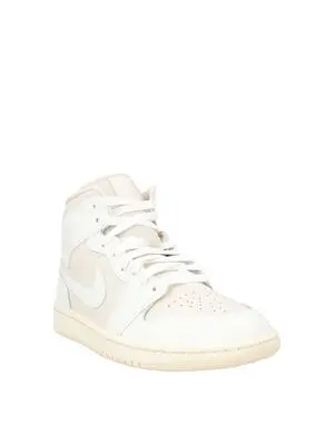 JORDAN Air 1 Mid Leather And Textile High-top Sneakers - Beige