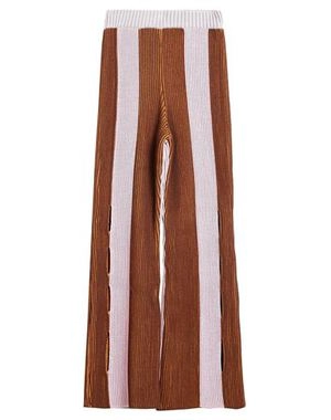 Andersson Bell Striped Wide-leg Knit Trousers - Rust