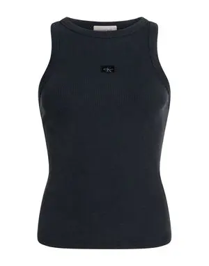 Calvin Klein Ribbed Cotton Blend Cold-shoulder Tank Top
