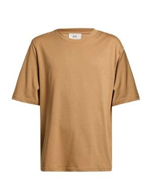 AMI Paris T-shirt Charcoal Size Cotton - Beige