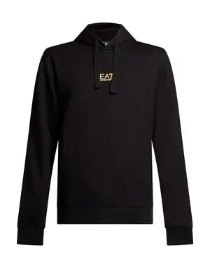EA7 Cotton French Terry Hoodie - Black