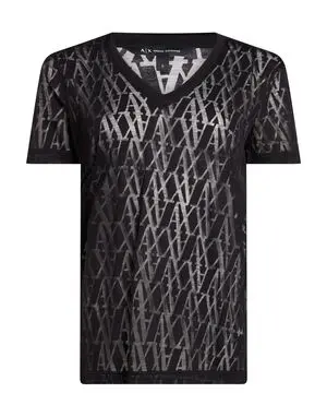 Armani Exchange Logo-print V-neck T-shirt - Black