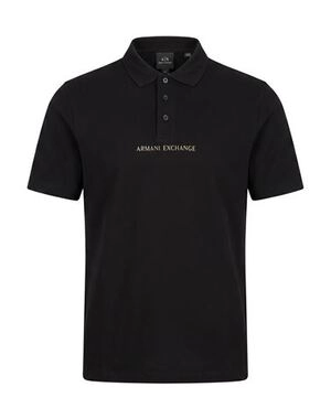 Armani Exchange Polo Shirt Size Cotton, Elastane - Black