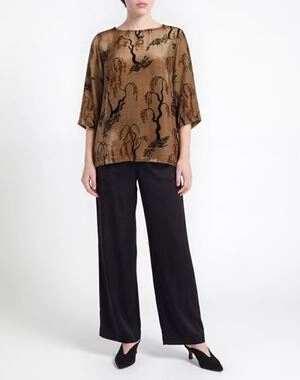 SIYU Light Brown Viscose Silk Top