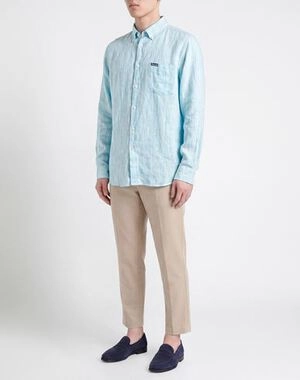 Façonnable Shirt Turquoise Size Linen