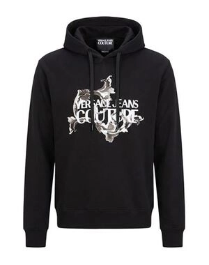 Versace Appliquéd Cotton Hoodie - Black