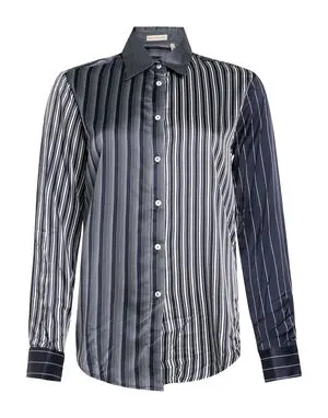 CAMICETTASNOB Viscose, Silk, And Elastane Striped Shirt