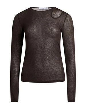 CARACTÈRE Dark Viscose, Polyamide, Cashmere, Elastane Long Sleeve T-shirt - Brown