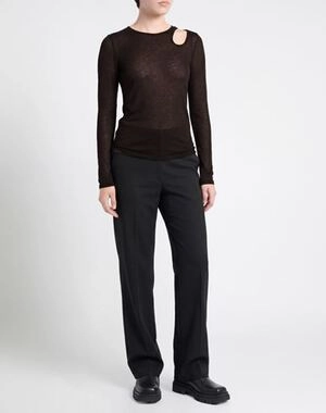 CARACTÈRE Long Sleeve T-shirt With Cutout - Dark Brown