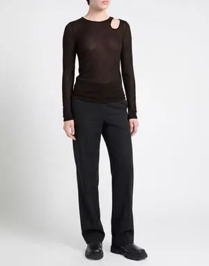 CARACTÈRE Long Sleeve T-shirt With Cutout - Dark Brown