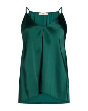 CARLA G. Dark Satin V-neck Camisole - Green