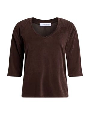 CARACTÈRE CARACTÈRE Military Cupro Elastane 3/4 Sleeve Tee Dark Brown