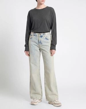 8PM Cotton Wide-leg Jeans With Crystal Embellishments