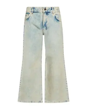 8PM Cotton Wide-leg Jeans With Crystal Embellishments