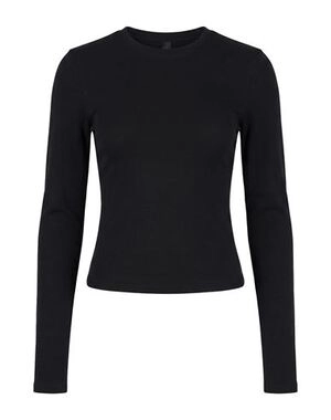 SKIMS Cotton Elastane Long Sleeve Crewneck T-shirt - Black