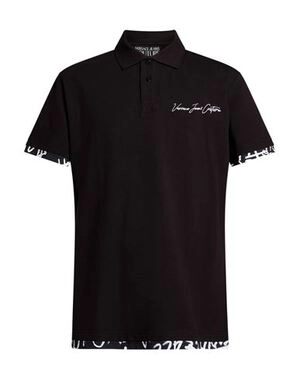 Versace Polo Shirt Size Cotton - Black