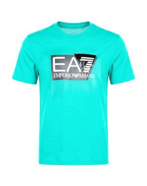 EA7 T-shirt Turquoise Size Cotton - Blue